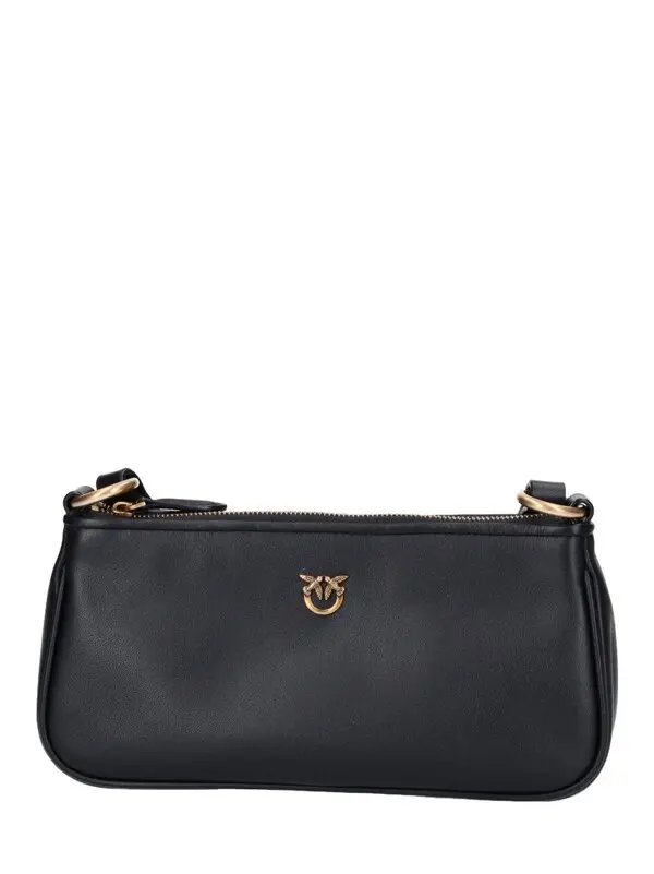 Pinko Mini Leather Shoulder Bag - Black