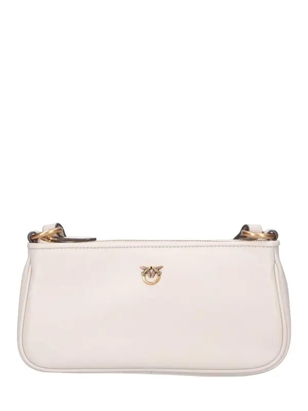 Pinko Mini Leather Shoulder Bag - White