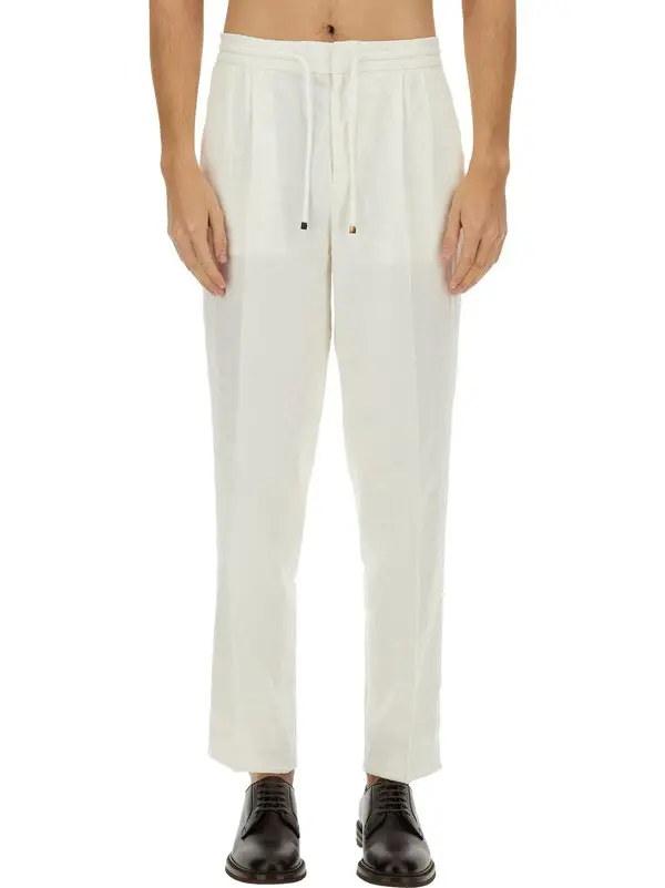 Brunello Cucinelli Linen Blend Pants - Ivory