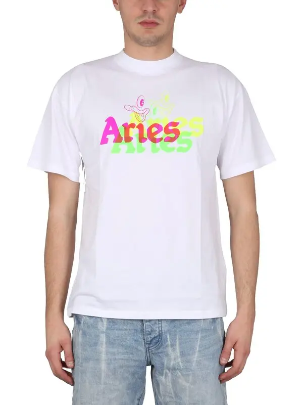 Aries Trippy Aye Duck T-shirt - White