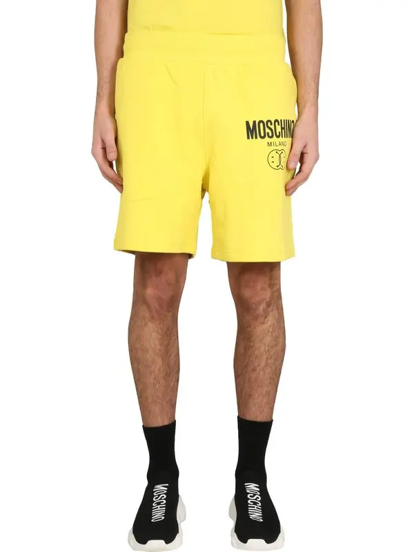 Moschino Bermuda Shorts With Logo - Yellow