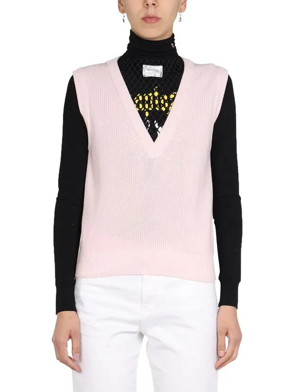 Raf Simons Knitted Vest - Pink
