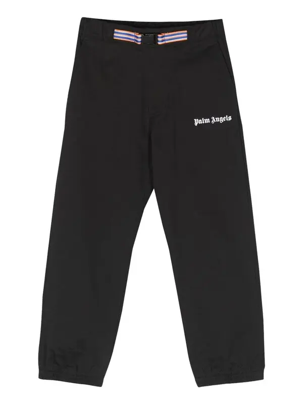 Palm Angels Logo Belted Pants - Black