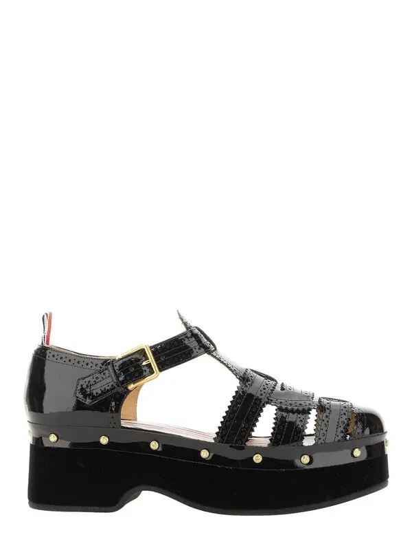Thom Browne Heeled T-bar Sandals - Black
