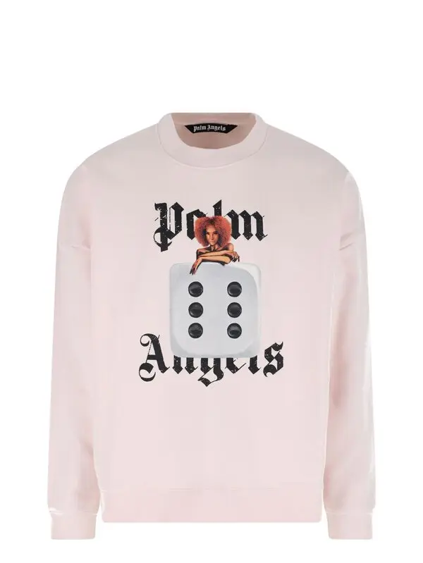 Palm Angels Holy Pin Up Crew Neck Sweatshirt - Pink