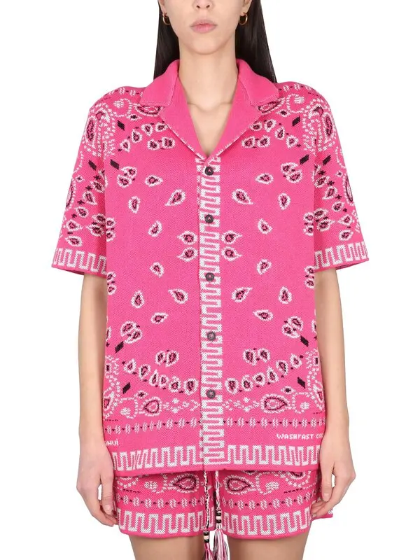 Alanui Bandana Print Knit Shirt - Pink