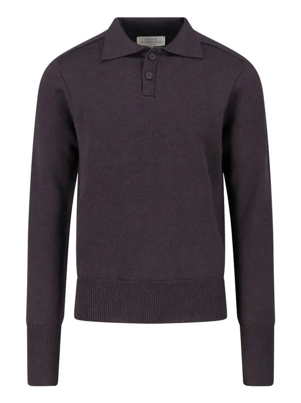 Studio Nicholson Merino Wool Polo Sweater - Brown