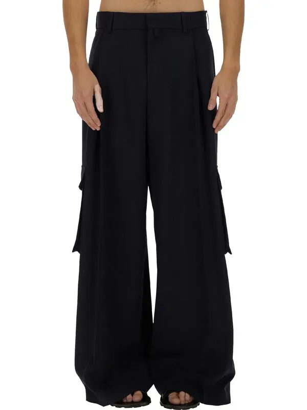 Dries Van Noten Wide Leg Cargo Trousers - Blue