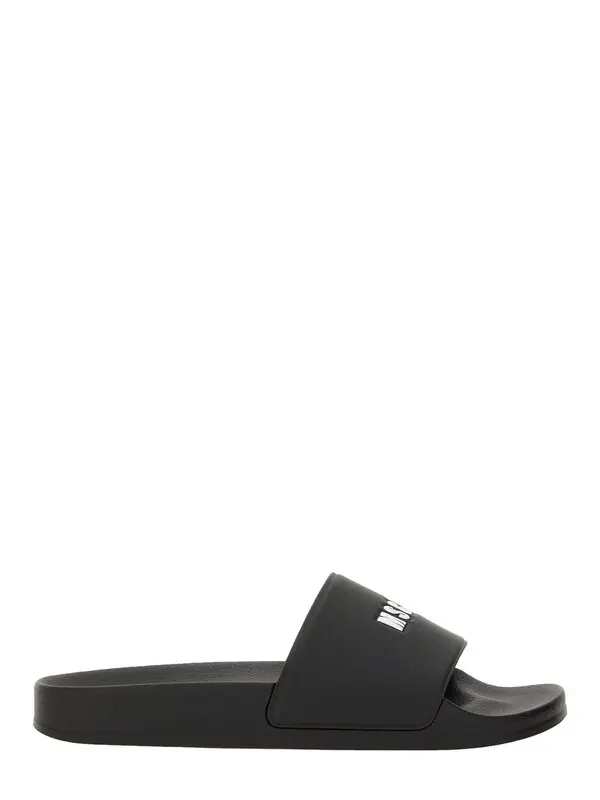MSGM Logo Slide Sandal - Black