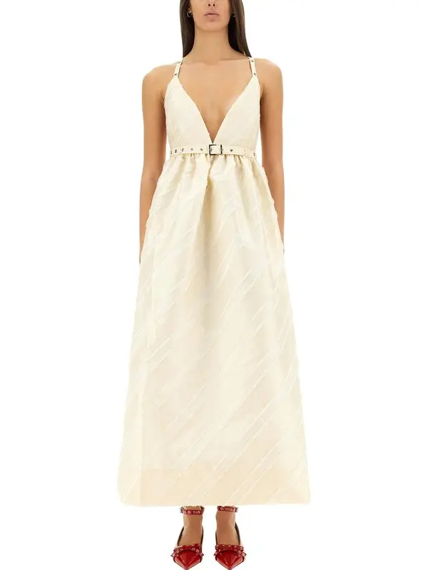 GANNI Taffeta Dress - Beige