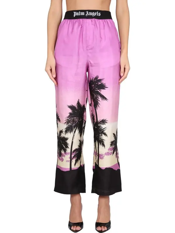 Palm Angels Printed Trousers - Purple