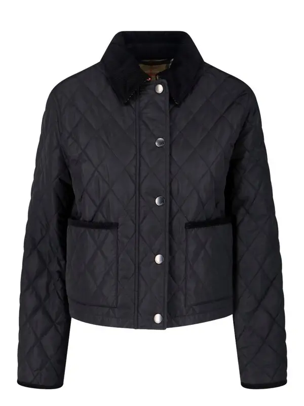 Burberry Cropped Quilted Jacket - Black