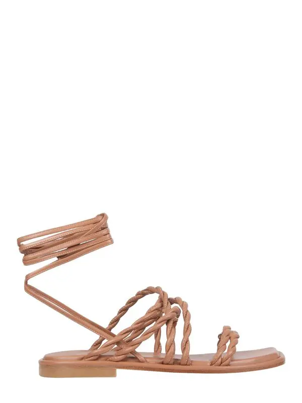 STUART WEITZMAN Calypso Lace-up Sandals - Beige