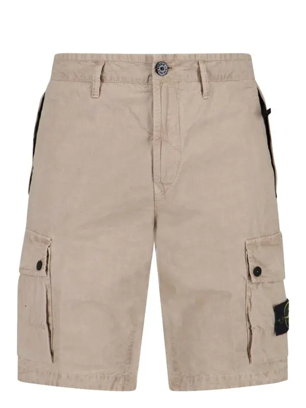 Stone Island Cargo Bermuda Shorts - Beige