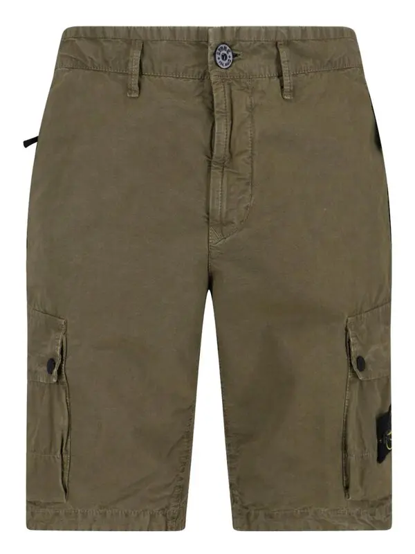 Stone Island Cargo Bermuda Shorts - Green