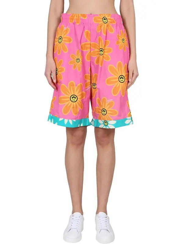 BARROW Sunflower Print Bermuda Shorts - Fuchsia