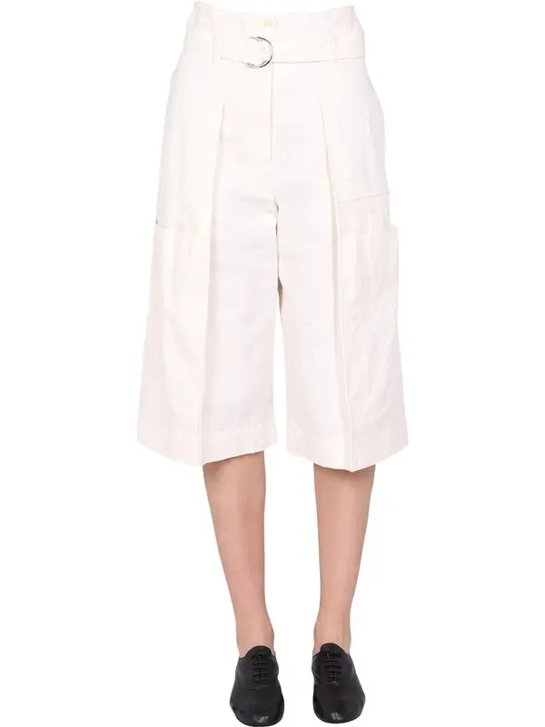 LEMAIRE Belted Bermuda Shorts - White