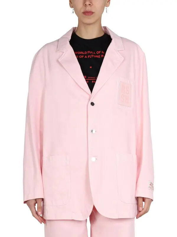 Raf Simons Logo Patch Jacket - Pink