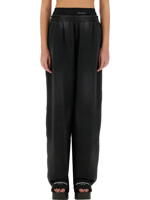 Alexander Wang Pants With Logo - Black