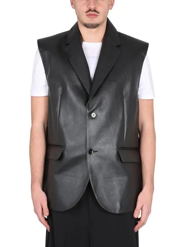 MAISON MARGIELA Leather Vest - Black
