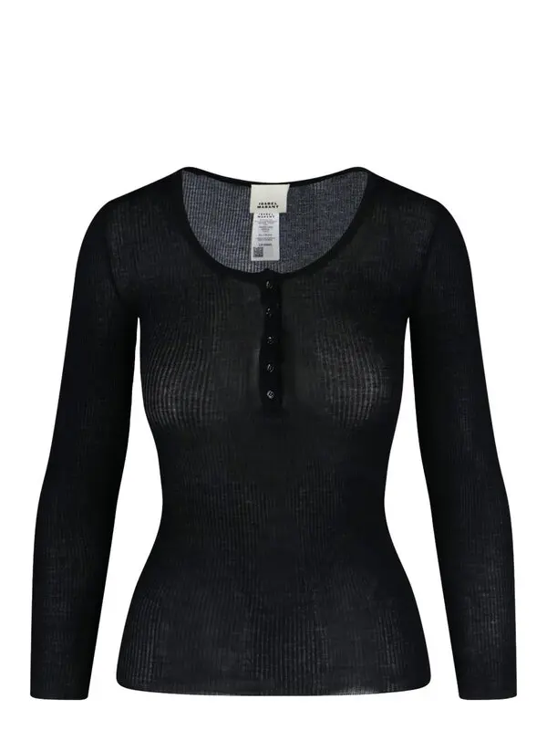Isabel Marant Lamyli Ribbed Top - Black