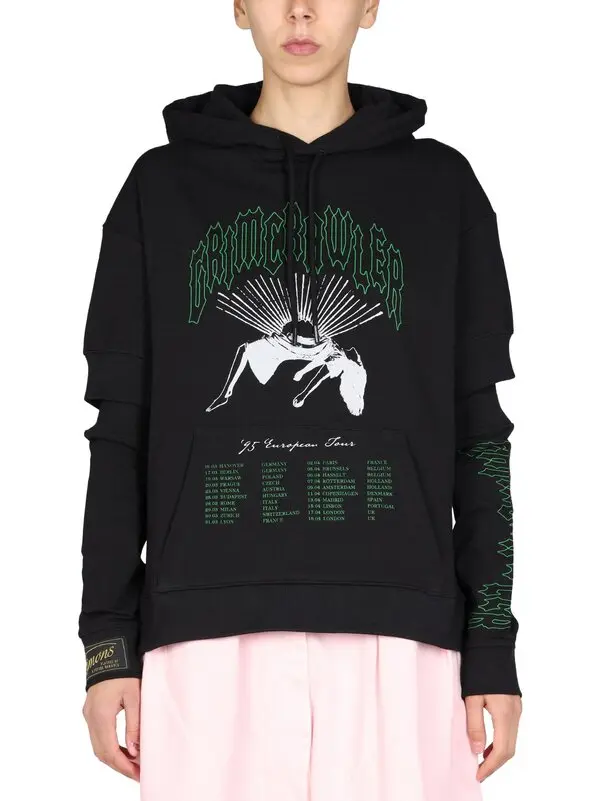 Raf Simons Logo Print Hoodie - Black