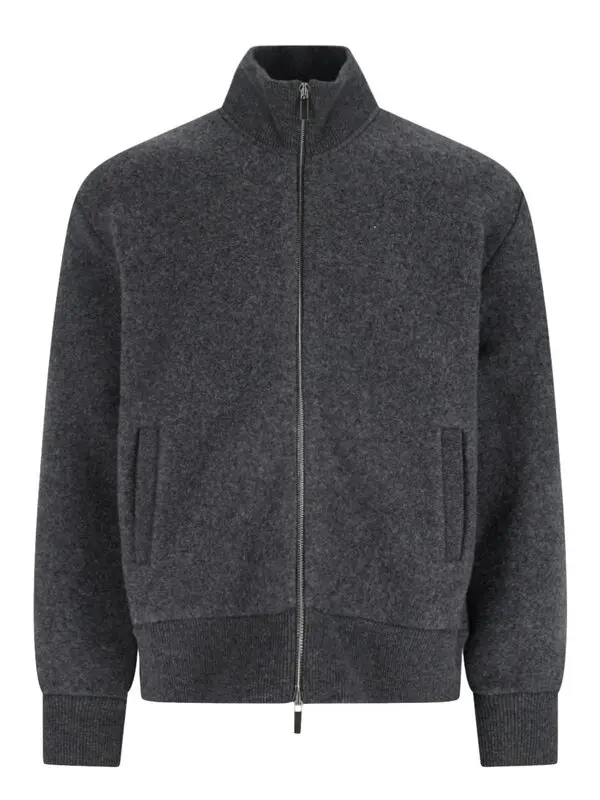 LARDINI Wool Zip Jacket - Gray