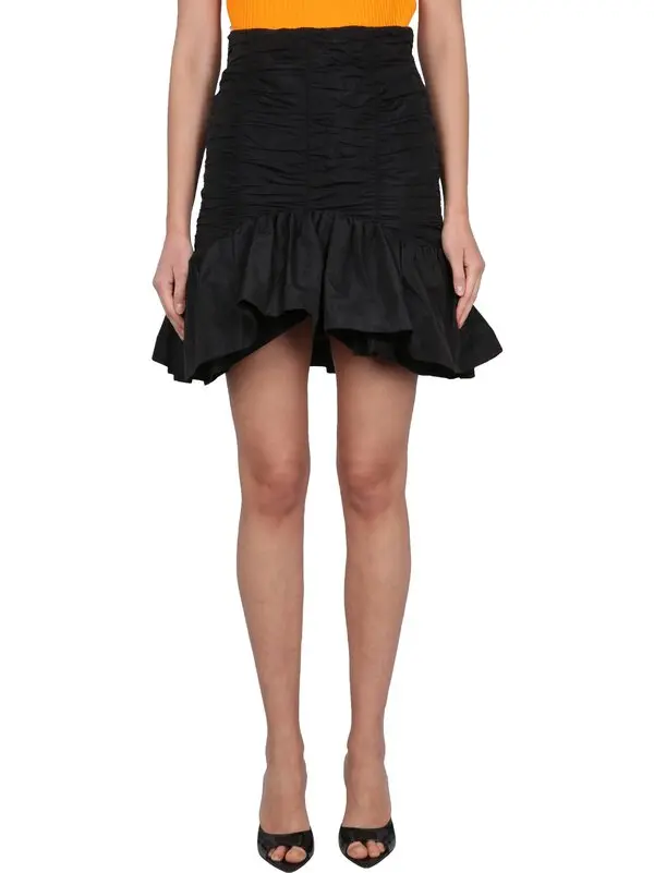Patou Flounced Mini Skirt - Black