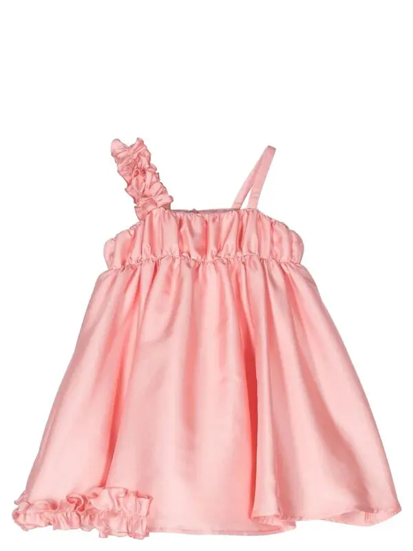 MIMISOL Ruffled Satin Dress - Pink