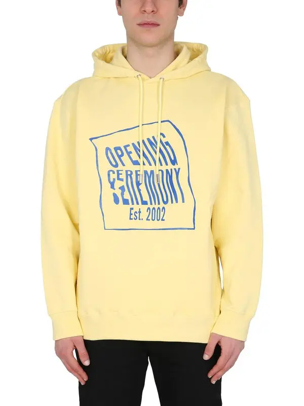 Opening Ceremony Hoodie With Drawstring - Yellow
