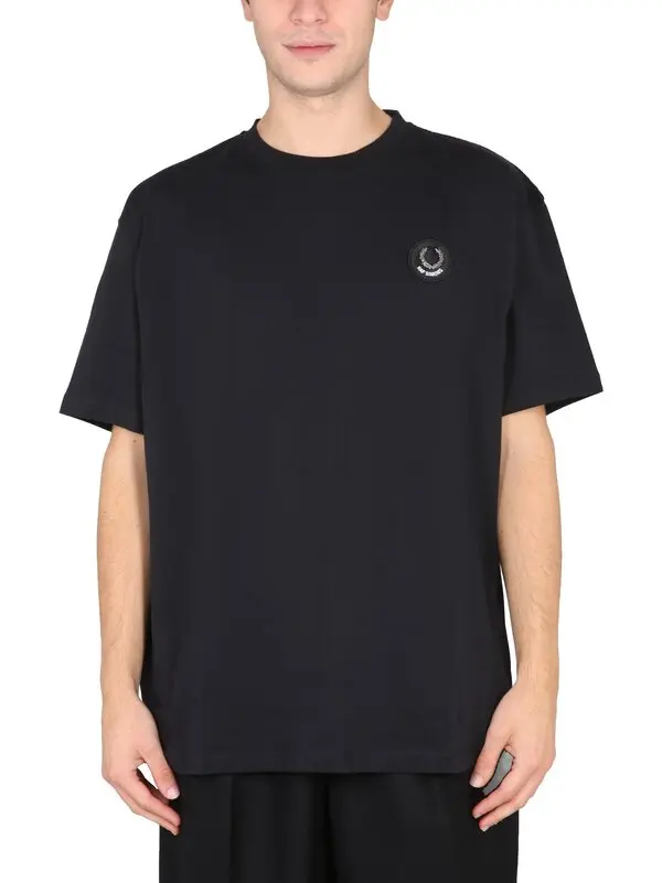 Fred Perry X Raf Simons Oversized Logo T-shirt - Black