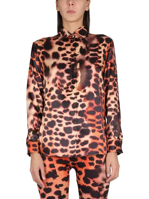 Roberto Cavalli Animal Print Shirt - Pink