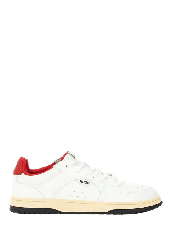 Hugo Leather Lace Up Sneakers - White