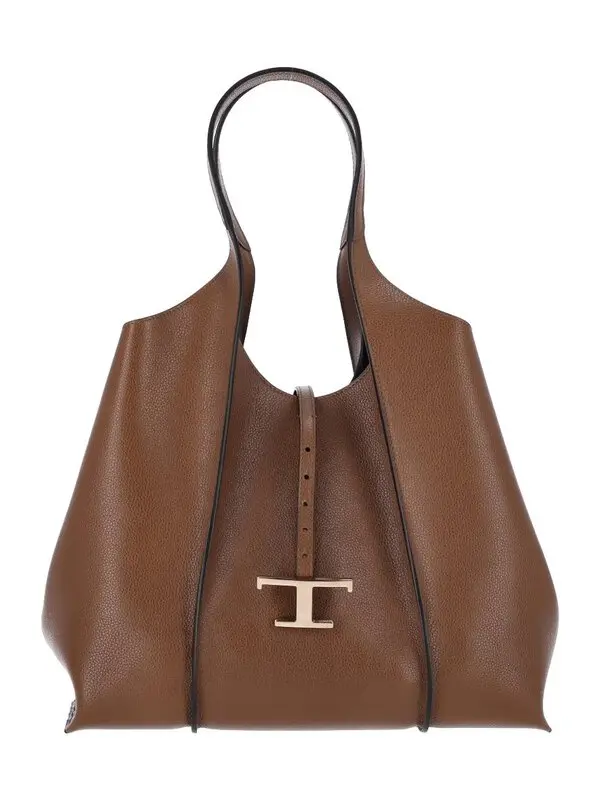 TOD'S T Timeless" Medium Tote Bag - Brown
