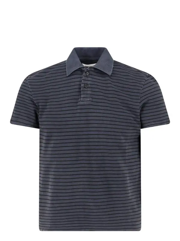 A.p.c. Striped Polo Shirt - Black