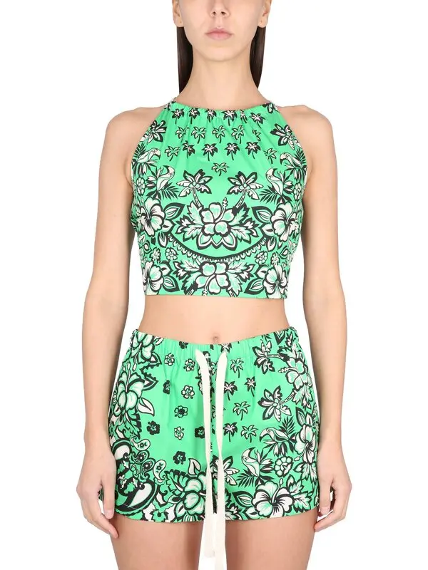Red Valentino Carre' Bandana Top - Green