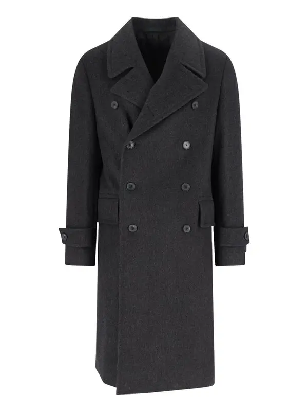 Loewe Double-breasted Wool Coat - Gray