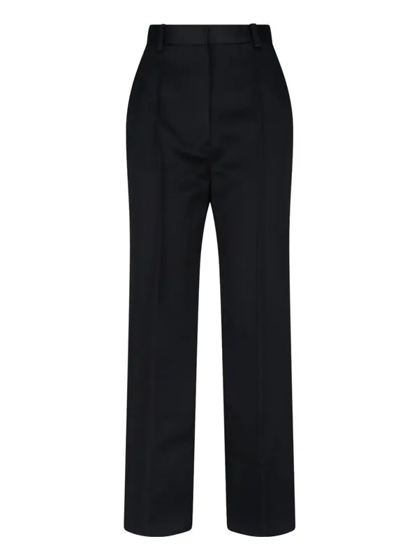 Loro Piana Straight Silk Trousers - Black