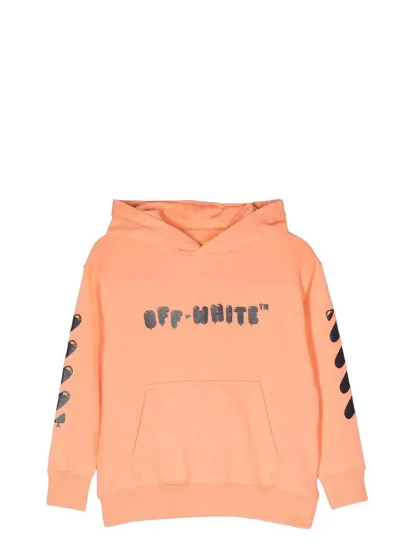 Off-White Hooded Sweatshirt - Orange