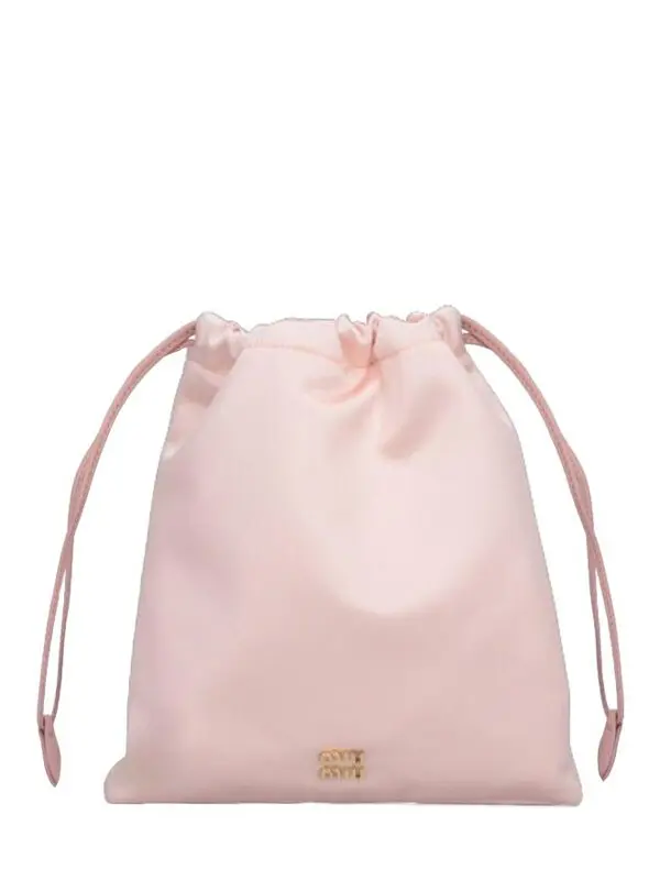 Miu Miu Satin Logo Pouch - Pink