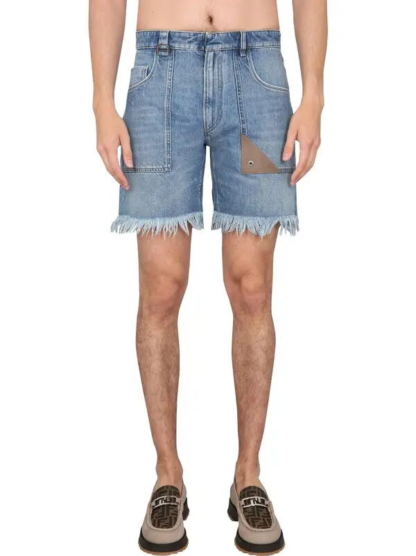 Fendi Denim Bermuda Shorts - Blue