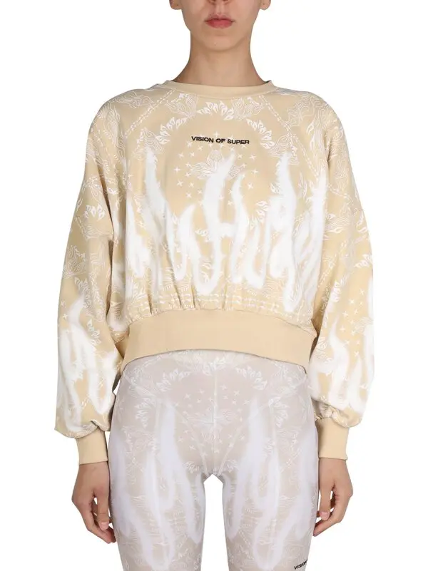 VISION OF SUPER Paisley Print Sweatshirt - Beige