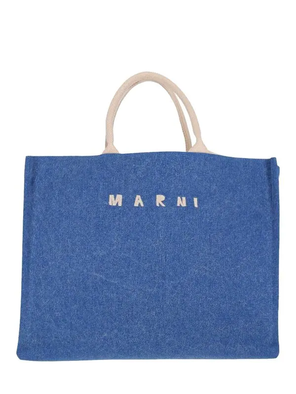 Marni East/west Large Tote Bag - Light Blue