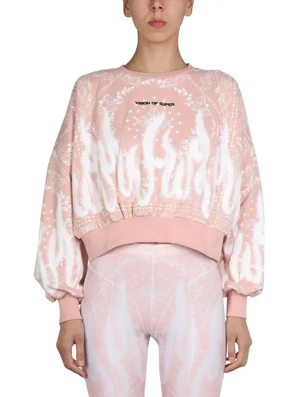 VISION OF SUPER Paisley Print Sweatshirt - Pink