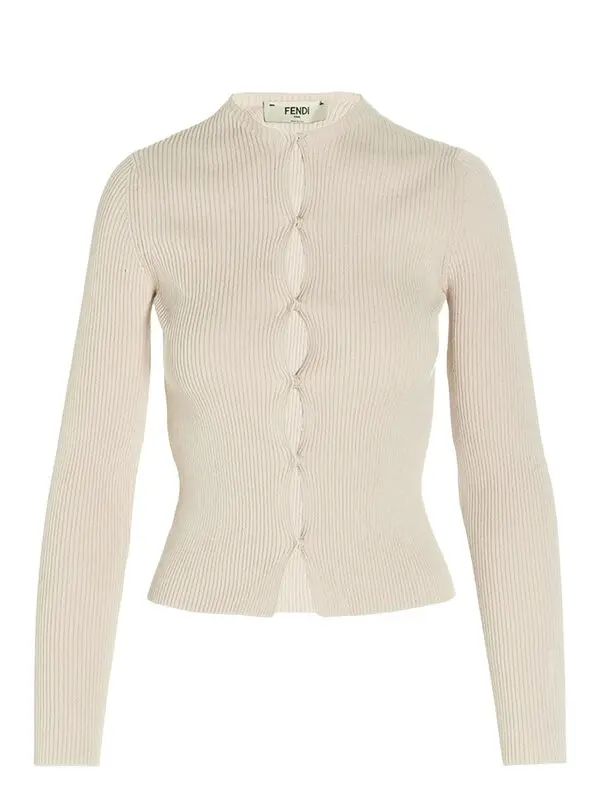 Fendi Cotton Cardigan - Beige
