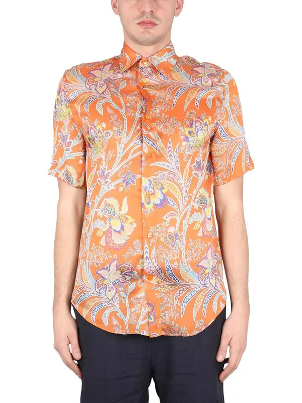 Etro Floral Print Shirt - Orange