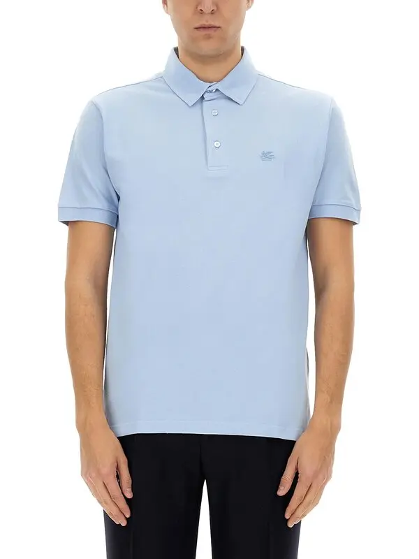 Etro Cotton Polo - Azure