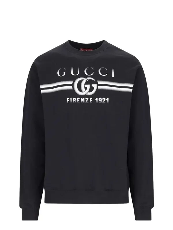 Gucci Printed Crew Neck Sweatshirt - Black