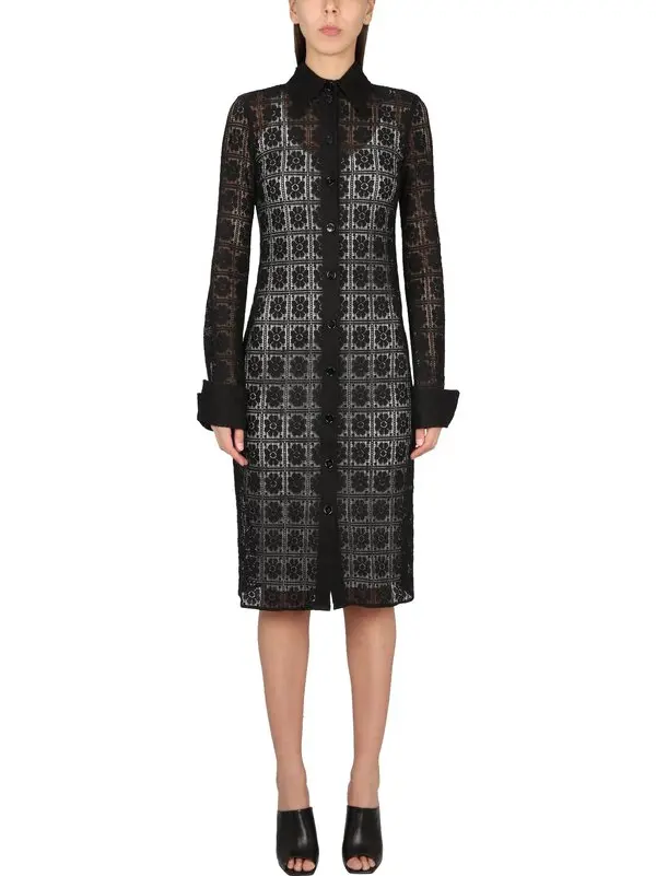 Max Mara Lace Shirt Dress - Black