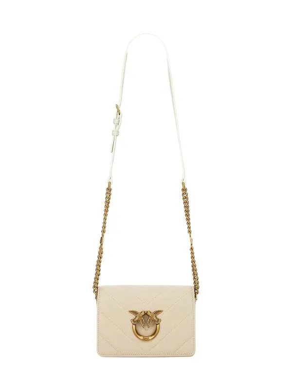 Pinko Click Mini "love" Bag - Ivory